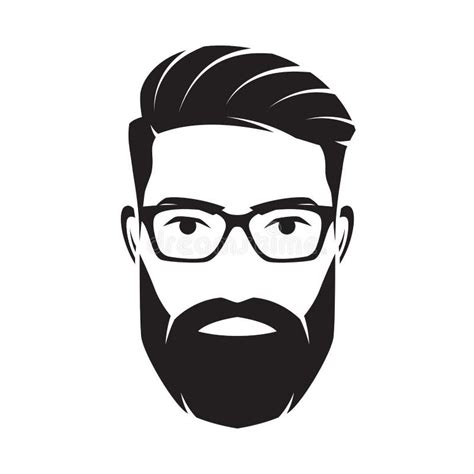 Bearded Men Face Hipster Character Vector Illustration Stock Vector
