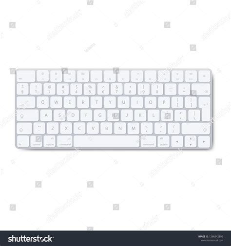 Modern Aluminum Computer Keyboard Isolated Vector Stock Vector Royalty