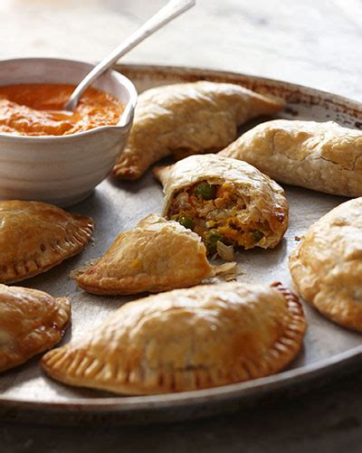Roasted Sweet Potato Empanadas With Garlic Red Pepper Dipping Sauce