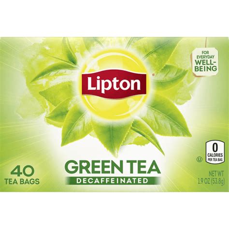 Lipton Decaffeinated Tea Bags Green Tea 40 Ct Green Fairplay Foods