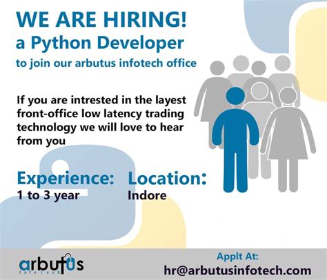 Python Developer We Are Hiring Arbutus Python