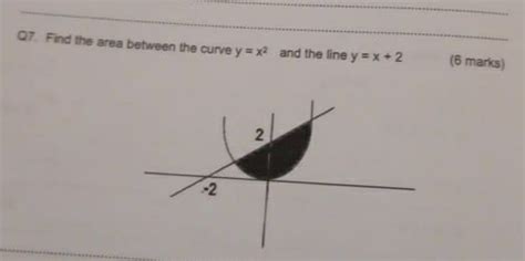 solved q7 find the area between the curve y x 2 and the line y x 2 6