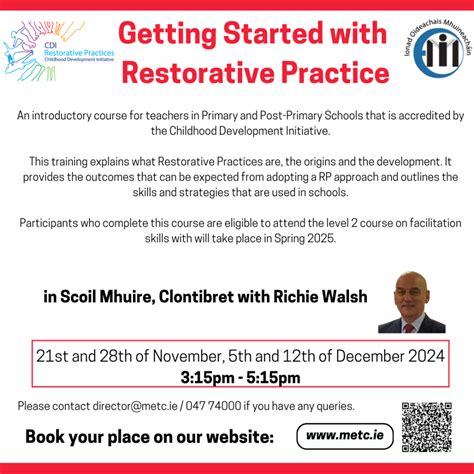 Getting Started With Restorative Practice An Introductory Course For