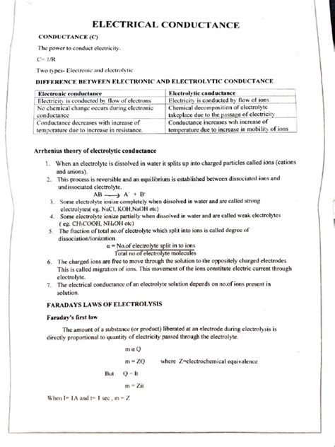 Electrical Conductance Pdf Ion Electrolyte