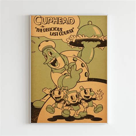 Cuphead Retro Poster Cuphead Wall Art Game Vintage Print Gift For Game Lovers Etsy