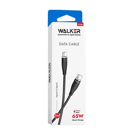 Кабель USB WALKER C735 Type C to Type C 65W 2м black купити за 218 20