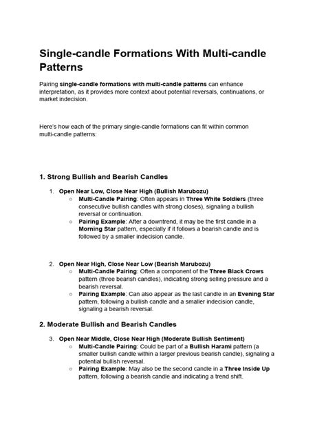 Multi Candle Patterns Pdf Market Trend Technical Analysis