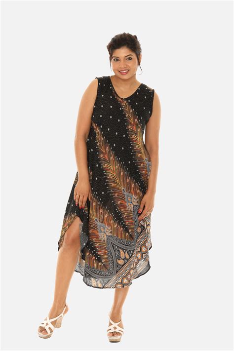 Peacock Feather Print Dress With Crew Neck One Size Green
