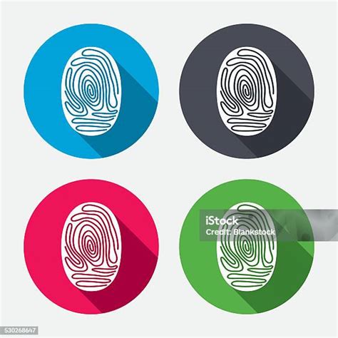 Ikon Tanda Sidik Jari Simbol Identifikasi Ilustrasi Stok Unduh Gambar