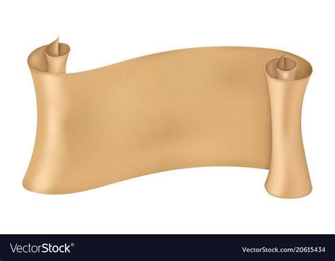 Parchment Scroll Golden 3d Paper Banner Royalty Free Vector