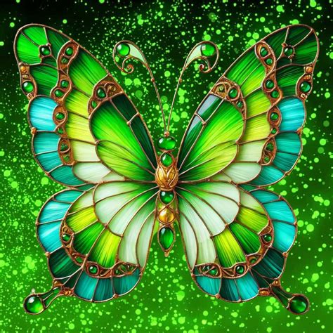 Stained Glass Butterfly Png Jewelled Digital Art Bundle Scrapbooking