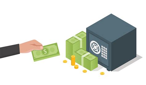 사업가 손 안전에 녹색 달러 돈의 스택을 보유합니다 벡터 일러스트입니다 가득 찬에 대한 스톡 벡터 아트 및 기타 이미지 가득