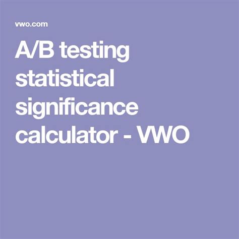 Ab Testing Statistical Significance Calculator Vwo