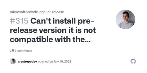 Cant Install Pre Release Version It Is Not Compatible With The Current