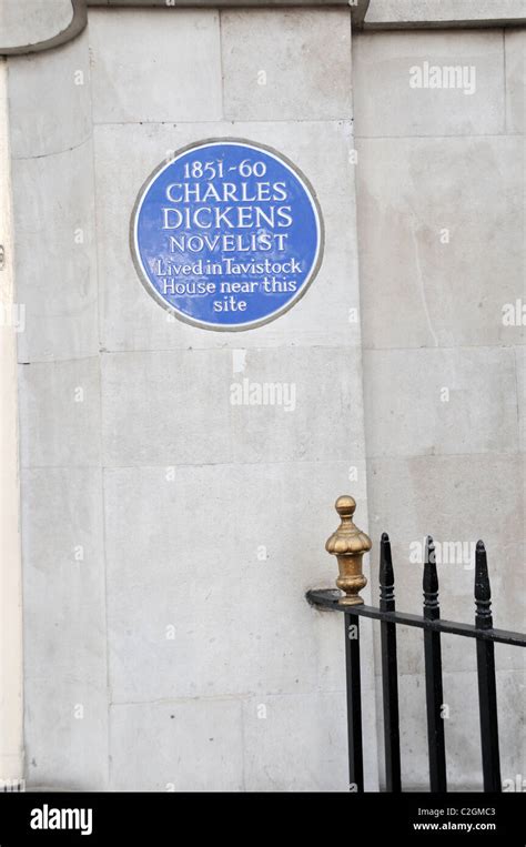Charles Dickens Novelist Victorian Blue Plaque Tavistock Square Stock