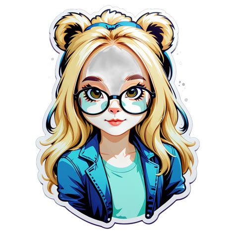 I Made An Ai Sticker Of Long Hair Blonde Glasses Panda