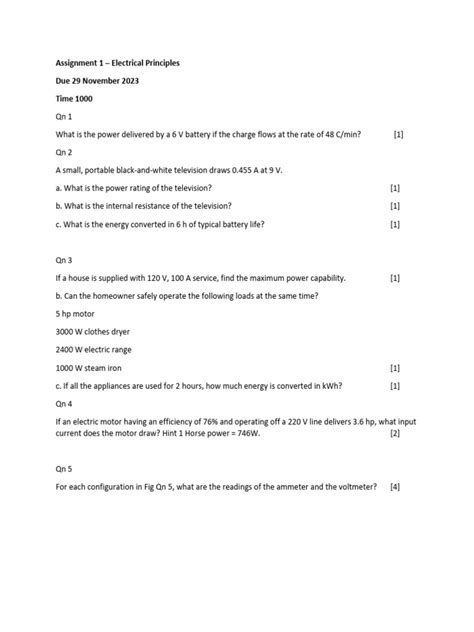 Assignment 1 Pdf Voltage Electric Motor