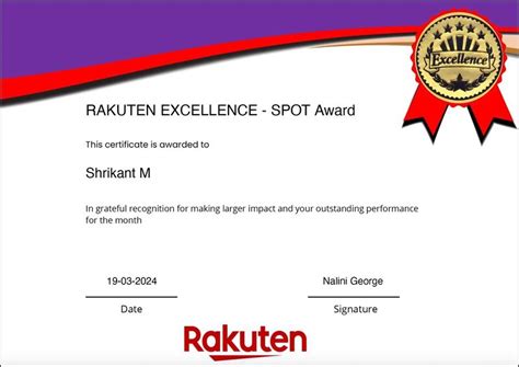 Shrikant Mudagond On Linkedin Awardsandrecognition Spotaward Rakuten Rakutenindia…