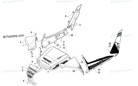 Arctic Cat Side By Side 2013 OEM Parts Diagram For Front And Side Panel
