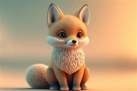 Cute 3D Fox Character Over Pastel Background Made With Generative AI