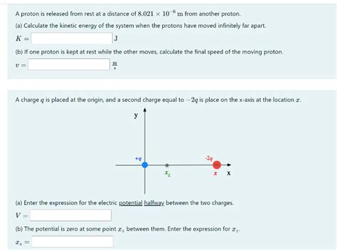 solved a proton is released from rest at a distance of 8 021