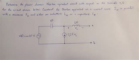 solved detemine the phasor domain norton equivalent circuit