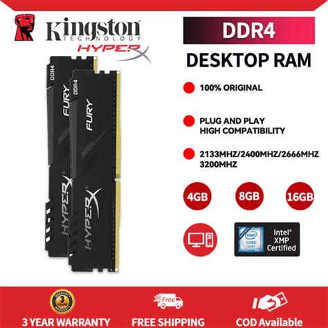 Kingston Hyperx Fury New Ddr4 Ram Desktop 4gb 8gb 16gb 2133mhz 2400mhz 2666mhz 3200mhz Dimm Pc