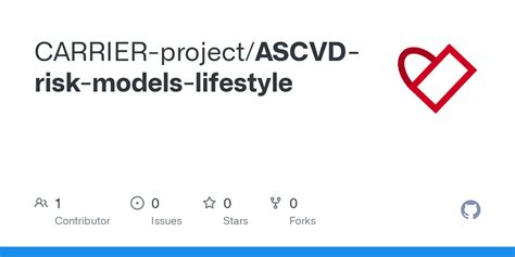 Github Carrier Projectascvd Risk Models Lifestyle