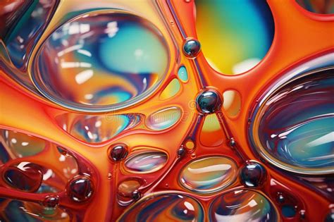 Abstract Photography With Our Vibrant Close Up Image Capturing Colorful Bubbles Floating On An