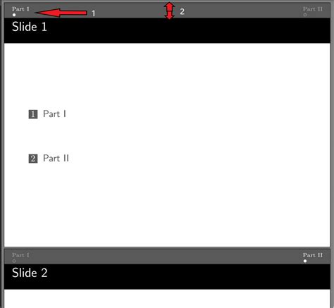 Beamer How To Vertically Align The Mini Frames In The Headline Tex