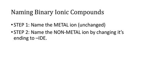 Naming and Writing Formulas of Ionic Compounds - ppt download