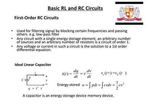 Time Domain Response In Rc And Rl Circuits Pptx