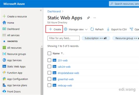 Hosting Static HTML Website With Azure Static Web Apps Edi Wang