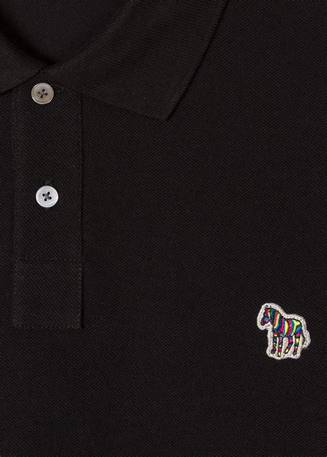 Black Organic Cotton Zebra Logo Polo Shirt