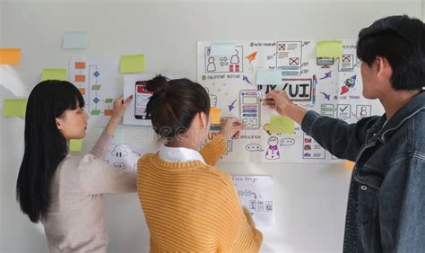 Image Of A Team Of Developers Brainstorming Ui And Ux Design Ideas For