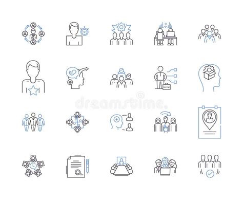 Management Office Outline Icons Collection Office Management