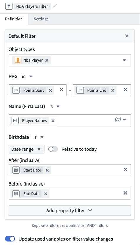 Workshop • Variable Types And Usage • Object Set Filter Variables