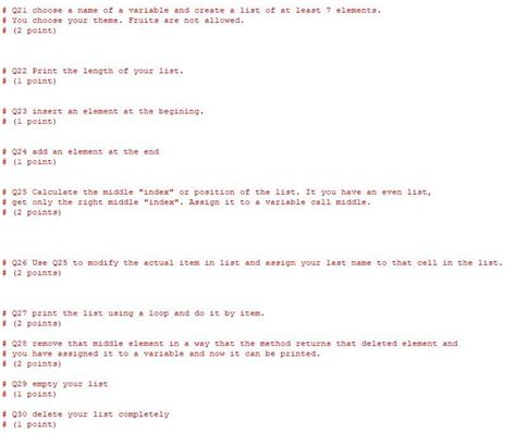 Solved Q Choose A Name Of A Variable And Create A List Chegg Com