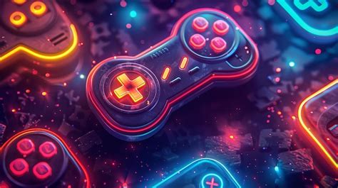 Console Colorful Joystick Retro Video Game Ai Generated Art Premium
