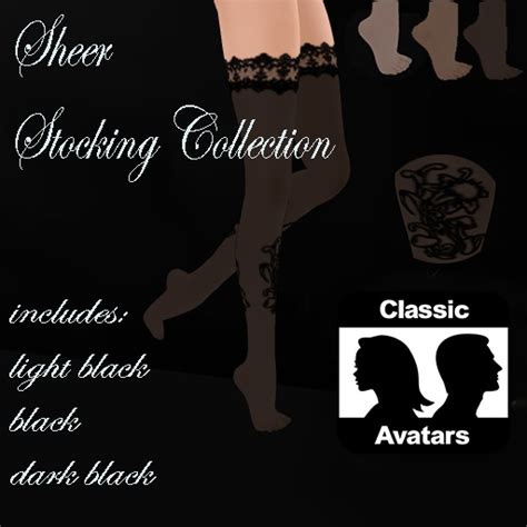 Second Life Marketplace Classic Sheer Black Stockings