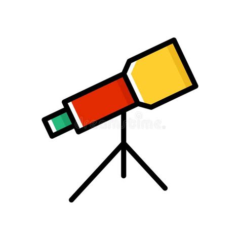 Telescope Line Colourful Vector Illustration Space Exploration Concept Icon Stock Vector