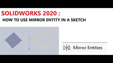 solidworks 2020 how to mirror entity in a sketch youtube