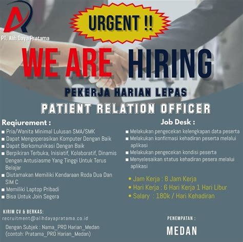 Lowongan Kerja SMA/SMK Medan April 2021 di PT Alih Daya Pratama ...