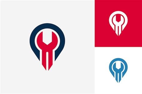 Pin Réparation Logo Template Design Vecteur Emblème Design Concept