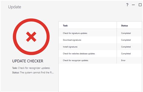 update checker did a manual update 1 error found comodo forum