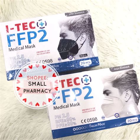 I Tec Ffp2 Earloop Medical Mask 20s White Black 5 Layer Medical Mask Shopee Malaysia
