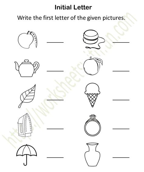 Write The First Letter Worksheet 87f Initial Sounds Worksheets