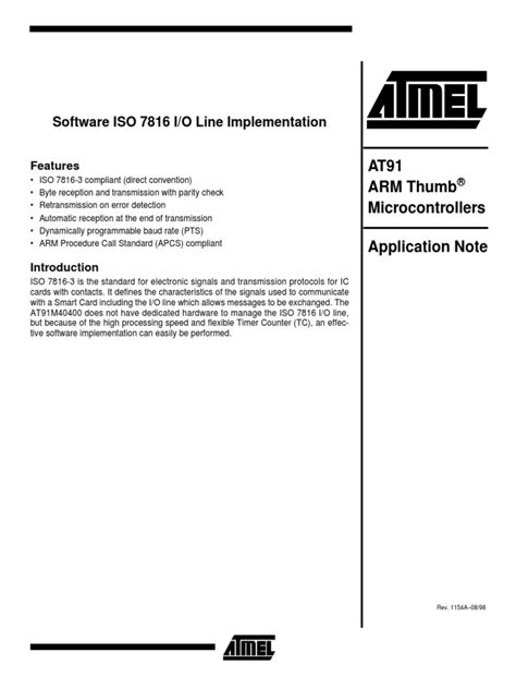 Software Iso 7816 I O Line Implementation Pdf Bit Electrical