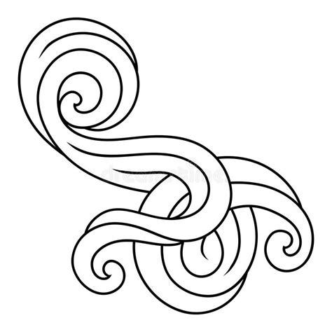 Wave Line Curl Monochrome Stripes Black And White Texture Stock Vector Illustration Of Wind