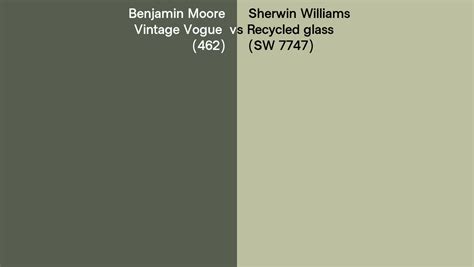 Benjamin Moore Vintage Vogue 462 Vs Sherwin Williams Recycled Glass